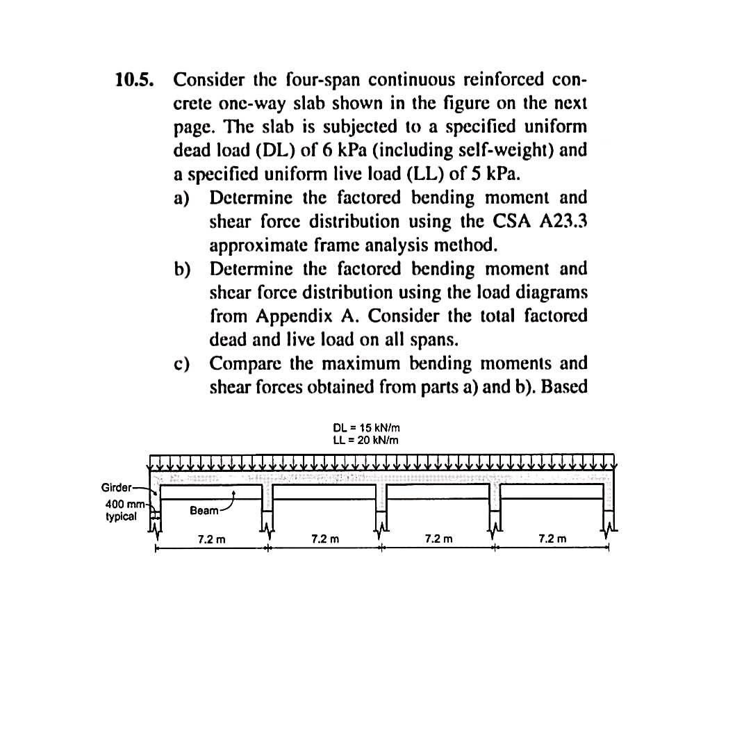 Solved 10.5. Consider the four-span continuous reinforced | Chegg.com
