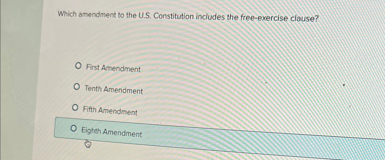 Solved Which amendment to the U.S. ﻿Constitution includes | Chegg.com