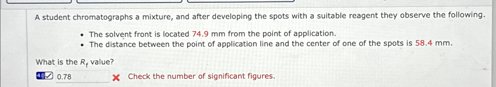 Solved A student chromatographs a mixture, and after | Chegg.com