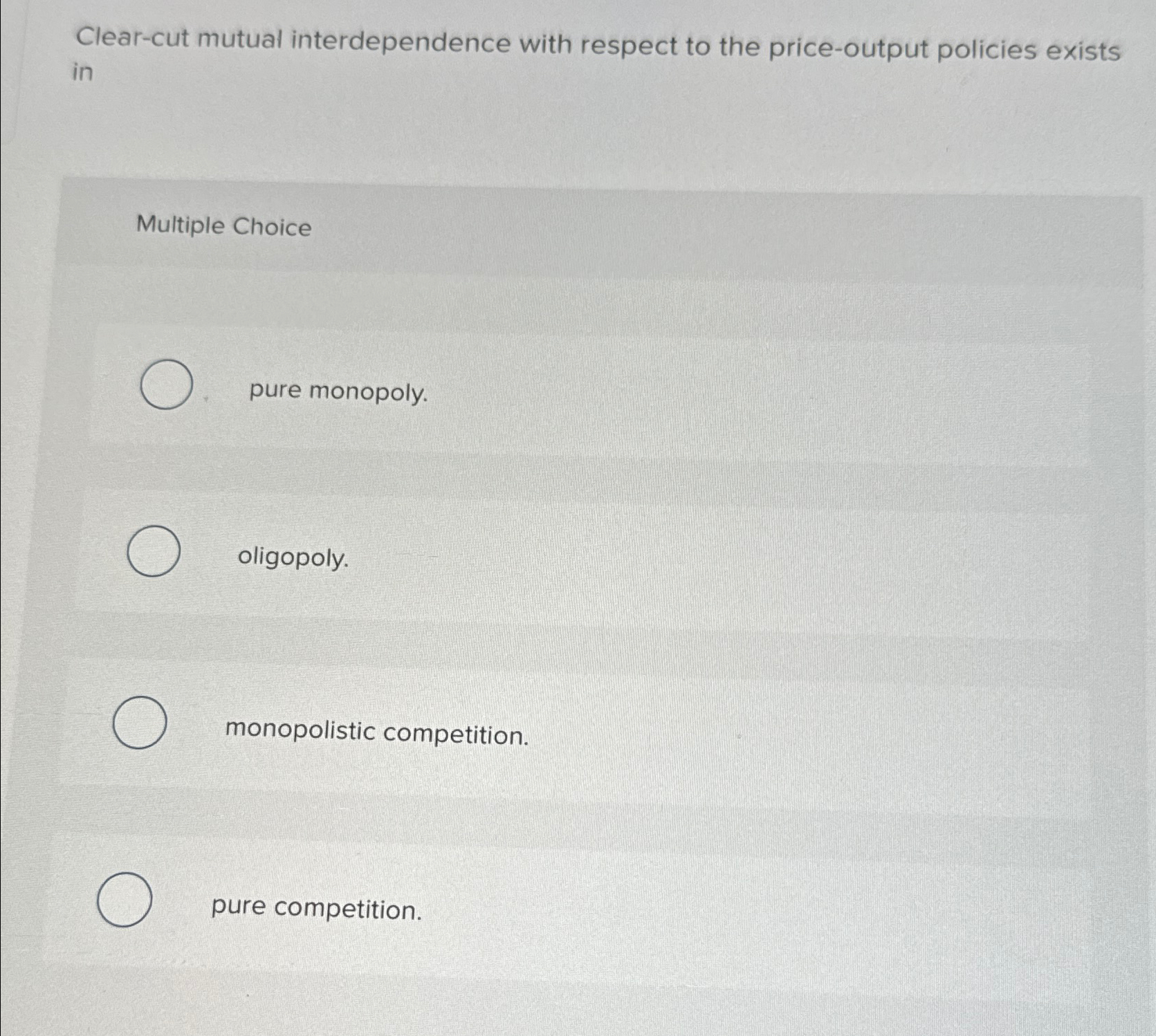 Solved Clear-cut mutual interdependence with respect to the | Chegg.com