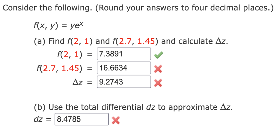 Consider the following. (Round your answers to four | Chegg.com