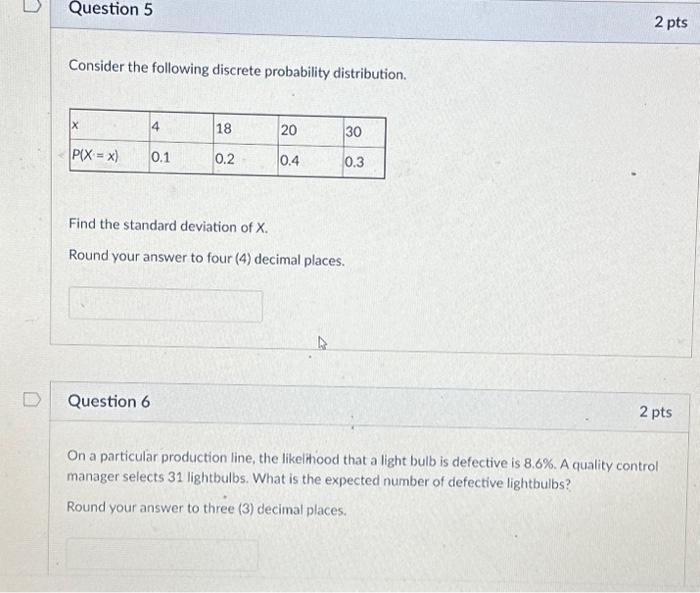 Solved Consider the following discrete probability | Chegg.com