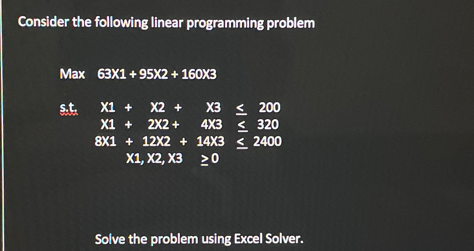 Solved Consider the following linear programming | Chegg.com