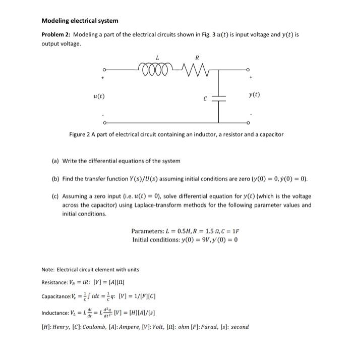 Solved Modeling electrical system Problem 2: Modeling a part | Chegg.com
