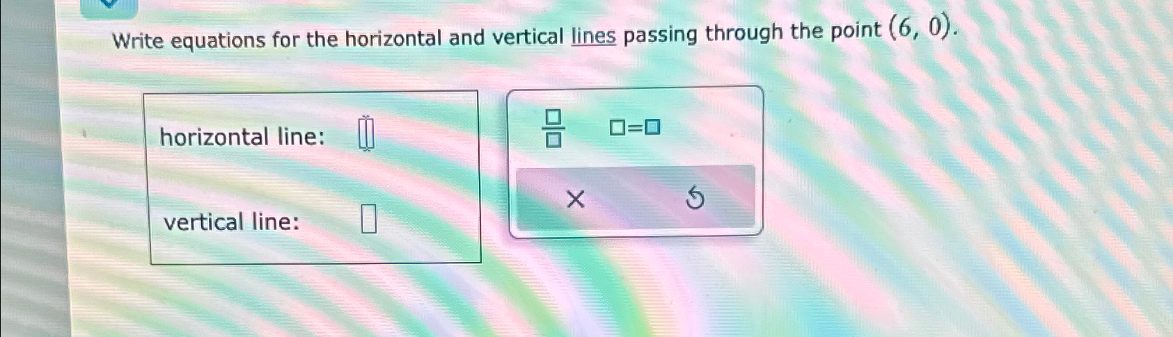 Solved Write equations for the horizontal and vertical lines | Chegg.com