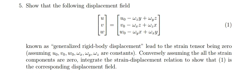 Solved Show that the following displacement | Chegg.com