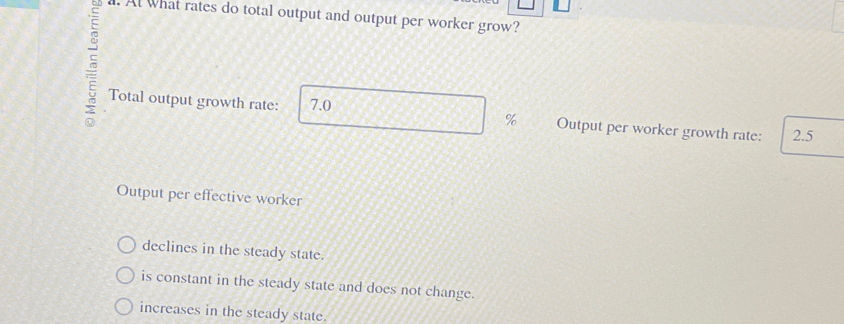 Solved Chates Do Total Output And Output Per Worker