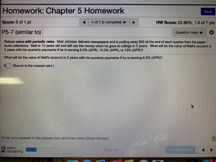 Solved Homework Chapter 5 Homework Save Score 0 Of 1 Pt 4