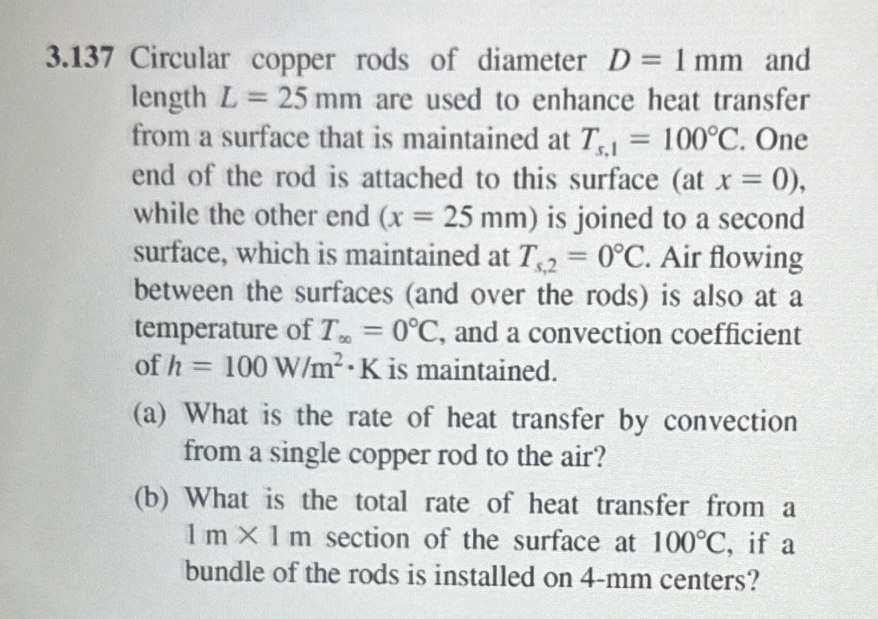 Solved 3.137 ﻿Circular copper rods of diameter D=1mm ﻿and | Chegg.com