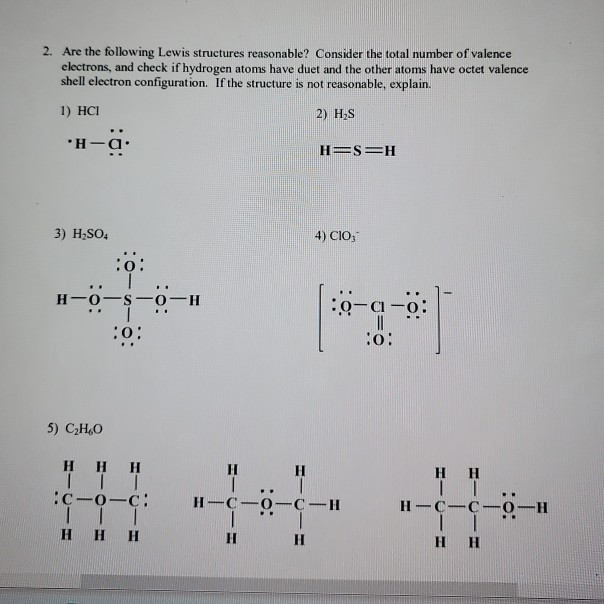 Solved 2. Are the following Lewis structures reasonable? | Chegg.com