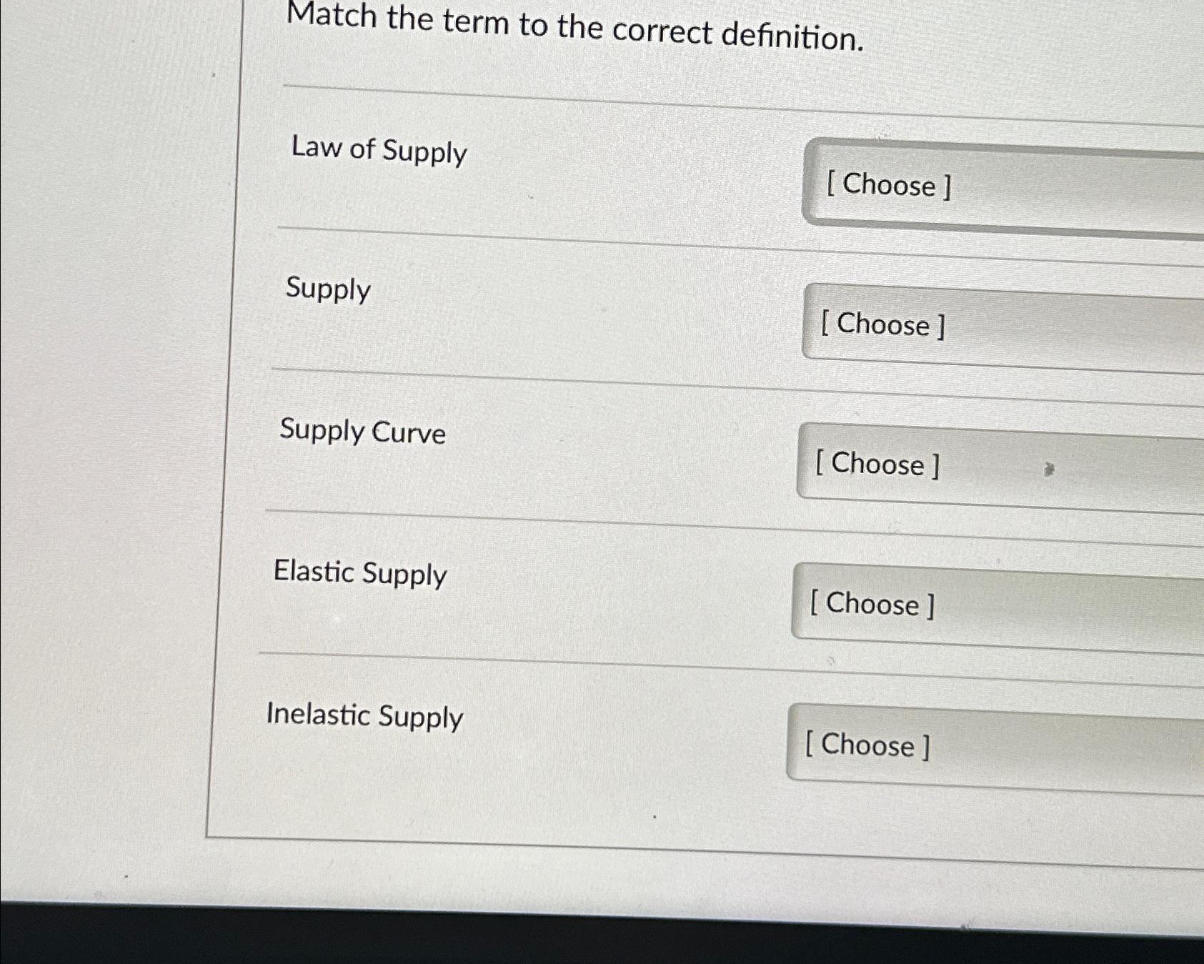 Solved Match the term to the correct definition.Law of | Chegg.com