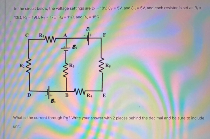 Solved In the circuit below, the voltage settings are &1 = | Chegg.com