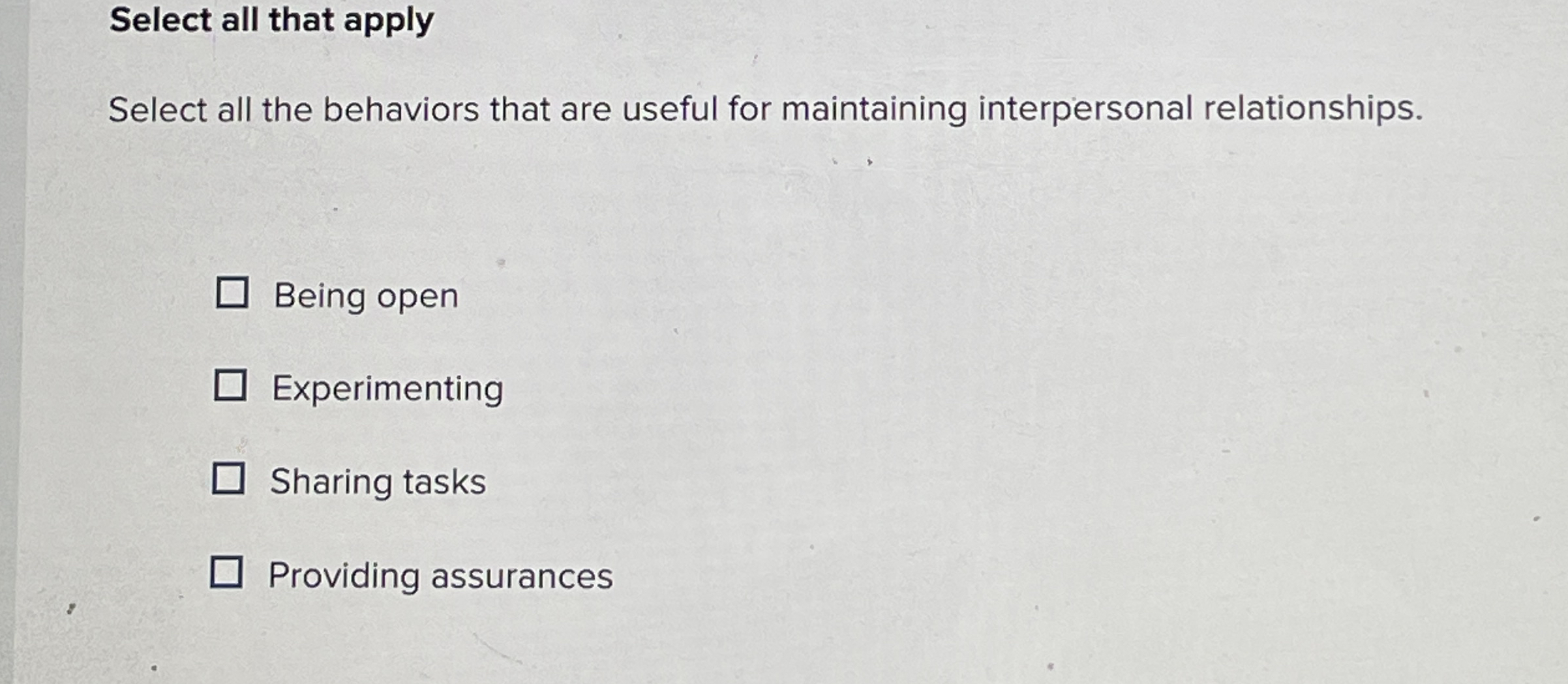 Solved Select all that applySelect all the behaviors that | Chegg.com