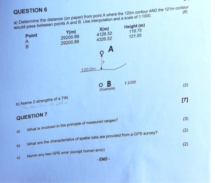 Solved QUESTION 6 a) Determine the distance (on paper) from | Chegg.com
