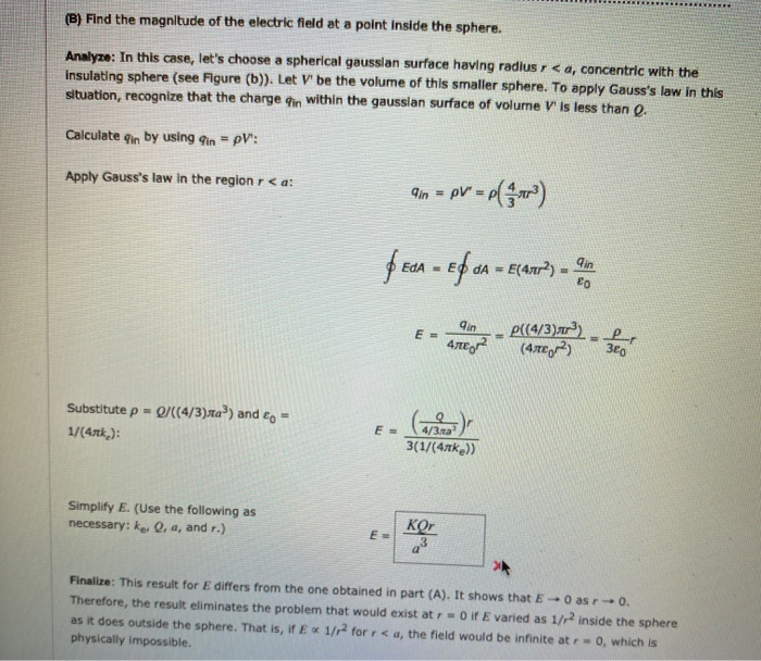 Solved (B) Find the magnitude of the electric field at a | Chegg.com