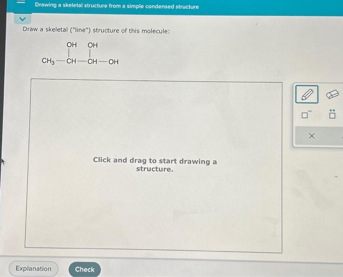 Solved Drawing a skeletal structure from a simple condensed | Chegg.com