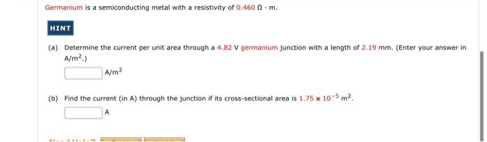 Solved Germanium is a semiconducting metal with a | Chegg.com