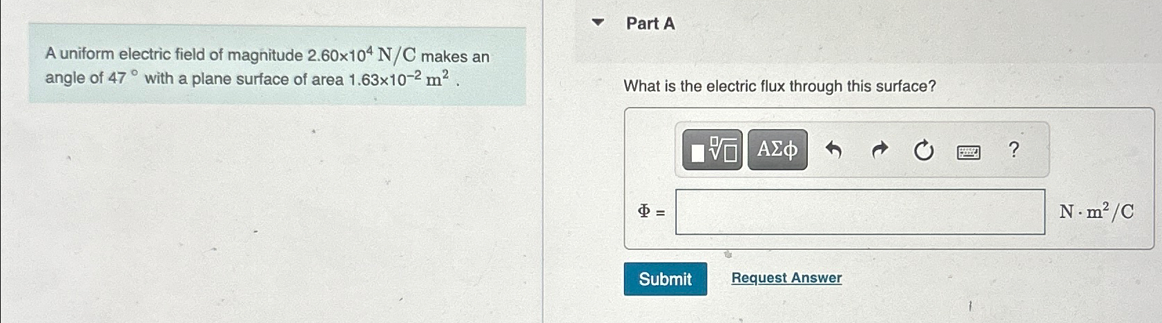 Solved Part AA uniform electric field of magnitude | Chegg.com