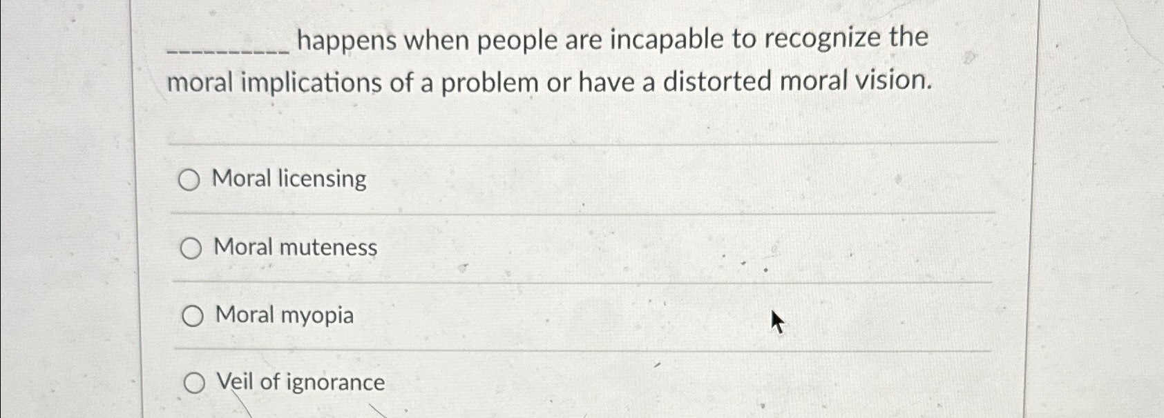 Solved happens when people are incapable to recognize the | Chegg.com