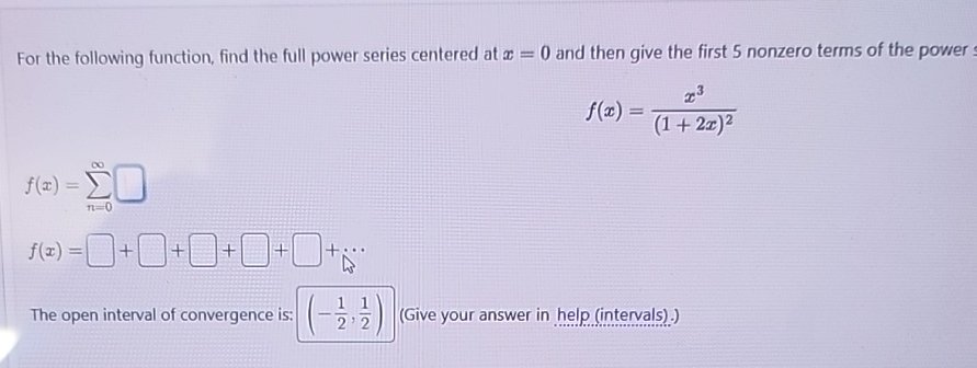 Solved For the following function, find the full power | Chegg.com