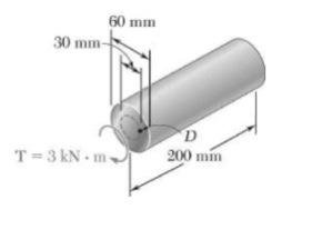 Solved Q3. A torque T= 3 kN · m is applied to the solid | Chegg.com