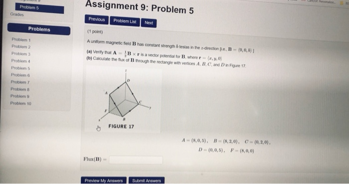 Solved Assignment 9 Problem 5 Problem 5 Grades Previous 