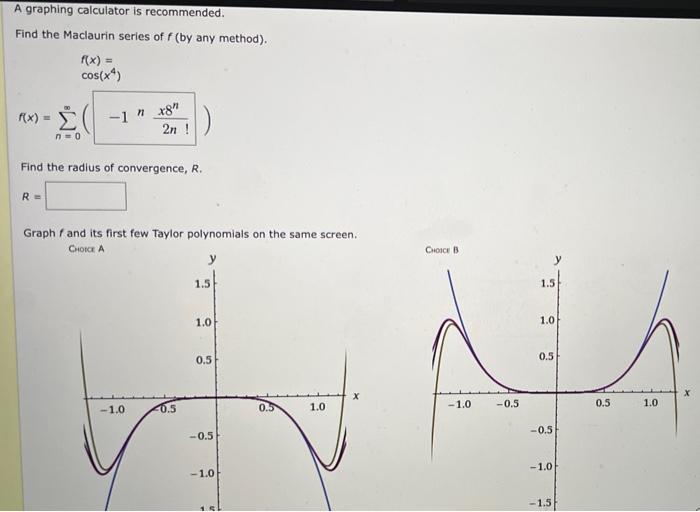 Solved A graphing calculator is recommended. Find the | Chegg.com