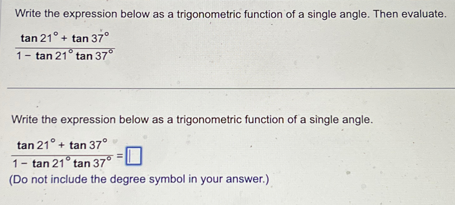 Solved Write the expression below as a trigonometric | Chegg.com