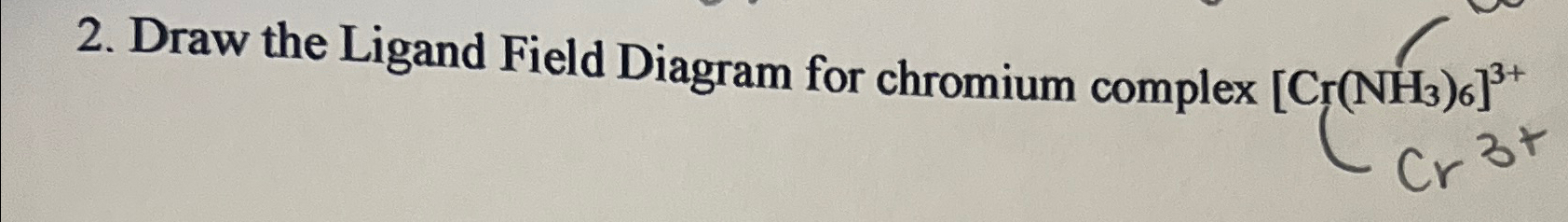Draw the Ligand Field Diagram for chromium complexPlz | Chegg.com