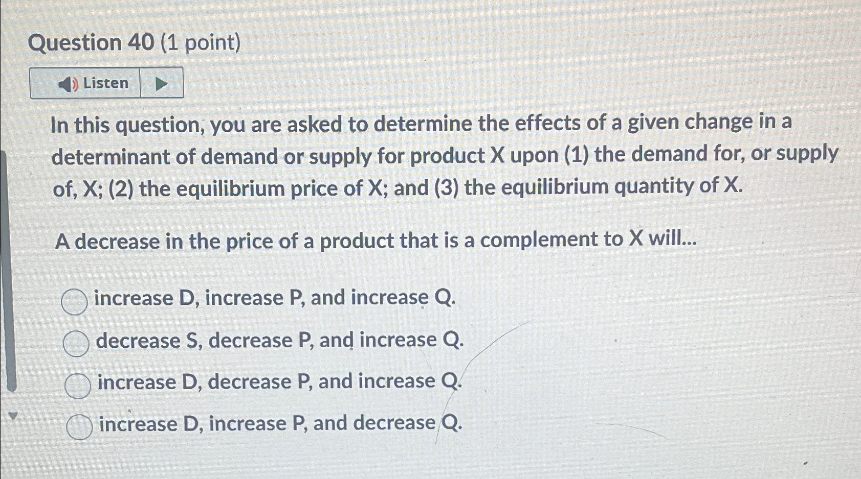 Solved Question 40 (1 ﻿point)In this question, you are asked | Chegg.com