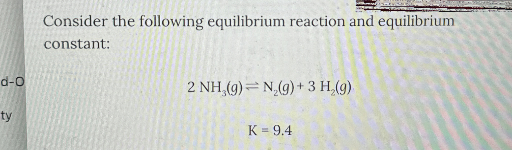 Solved Consider the following equilibrium reaction and | Chegg.com