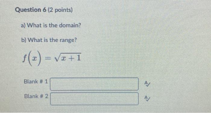 Solved a) What is the domain? b) What is the range? f(x)=x+1 | Chegg.com