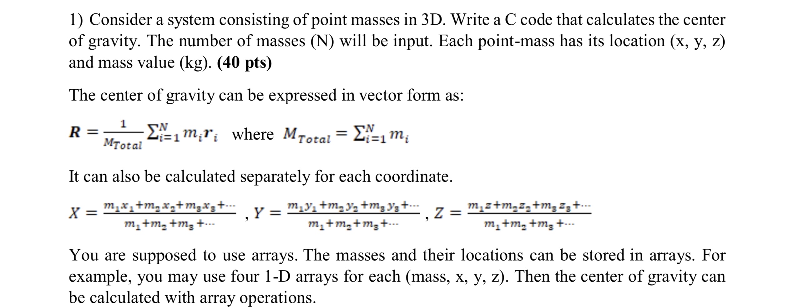 Solved Consider a system consisting of point masses in 3D. | Chegg.com