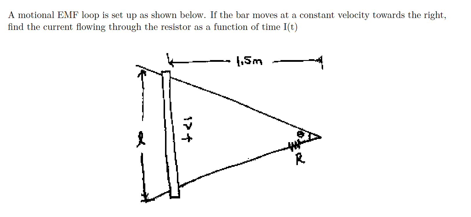 Solved A motional EMF loop is set up as shown below. If the | Chegg.com