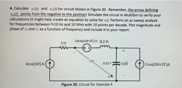 Solved 4. Calculate vt) and vz(t) for circuit shown in | Chegg.com