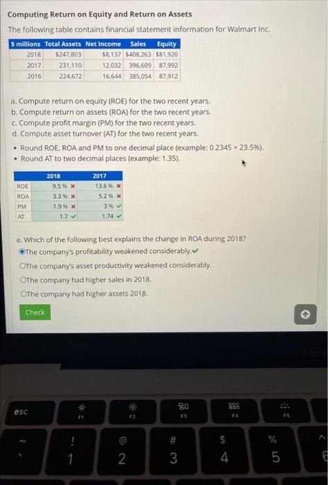 Solved Computing Return on Equity and Return on Assets The | Chegg.com