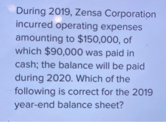 Solved During 2019, Zensa Corporation incurred operating | Chegg.com Solved During 2019, Zensa Corporation incurred operating | Chegg.com