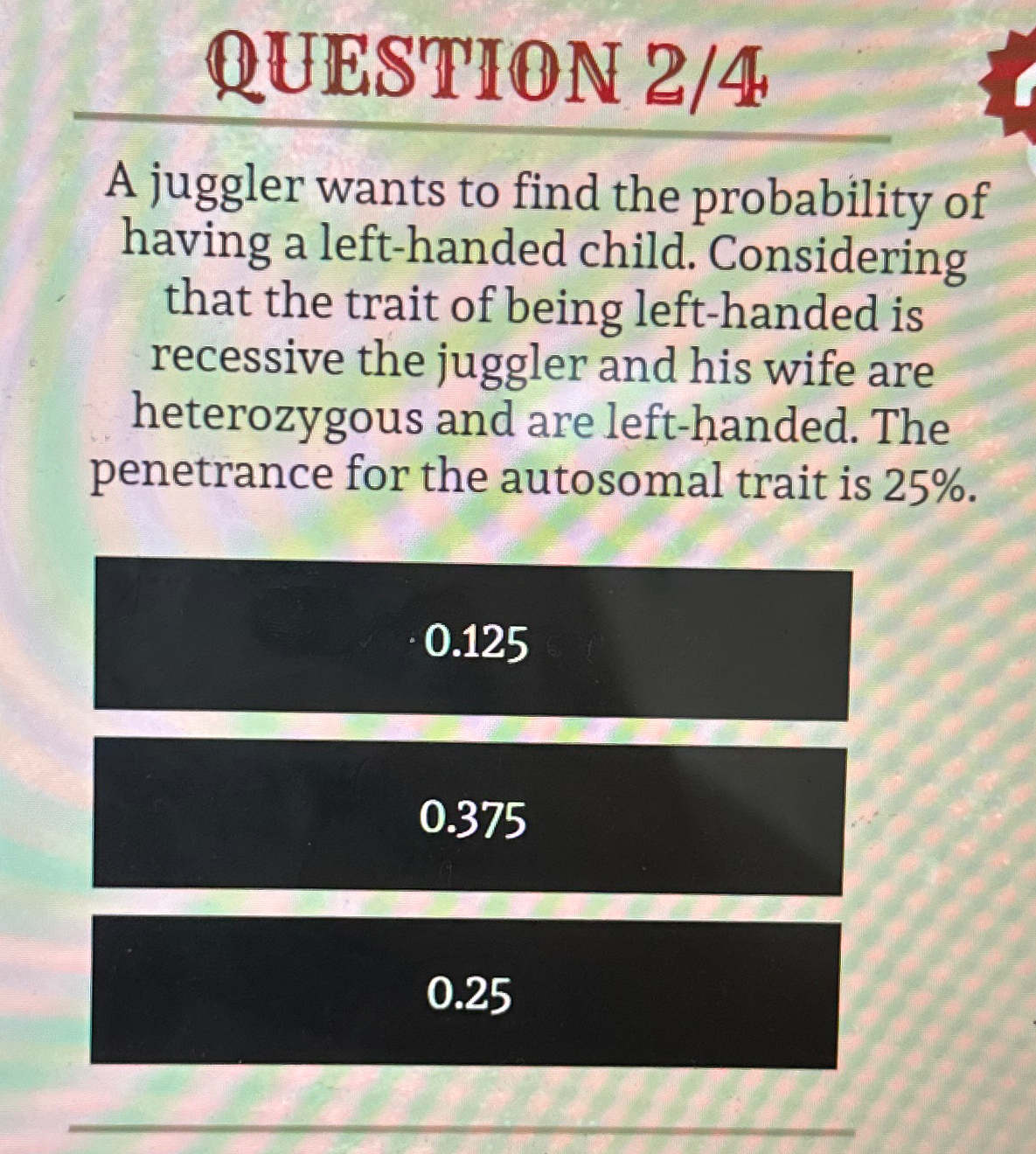 Solved QUESTION 24A juggler wants to find the probability of | Chegg.com