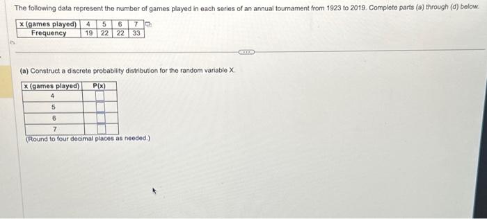 Solved (a) Construct a discrete probability distribution for | Chegg.com