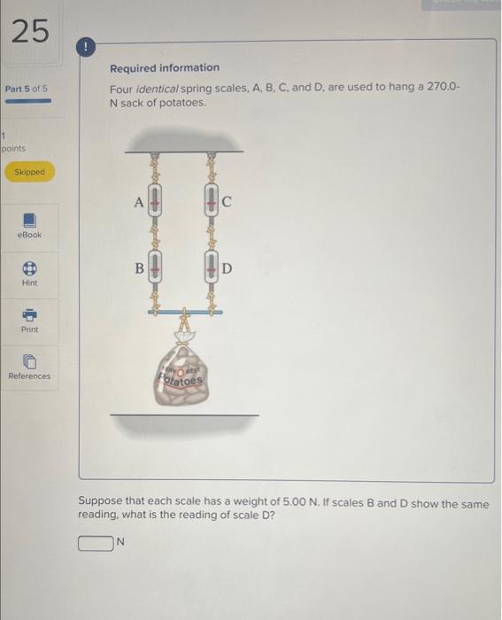 Solved Required information Four identical spring scales, A, | Chegg.com