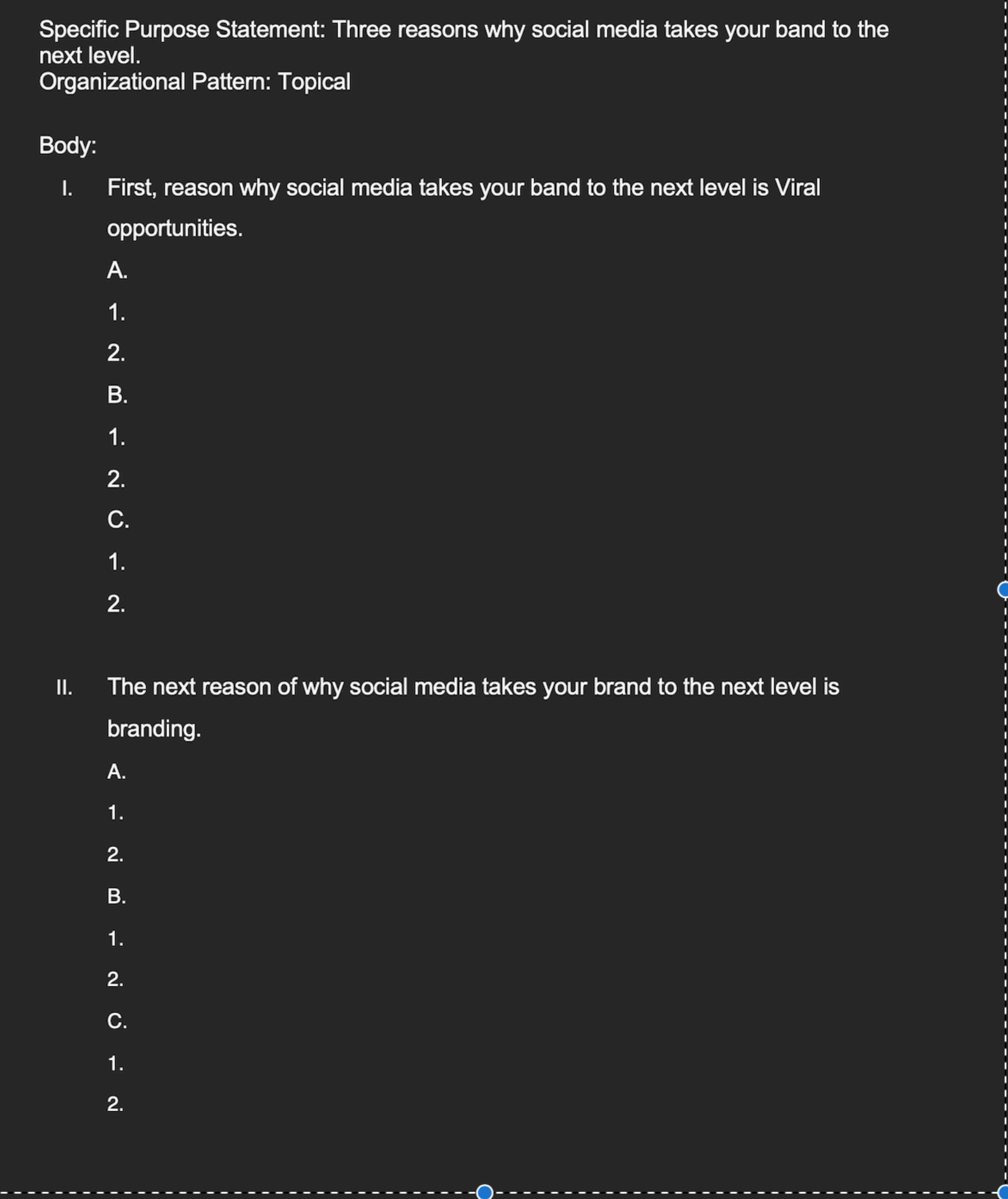 Solved Specific Purpose Statement: Three reasons why social | Chegg.com