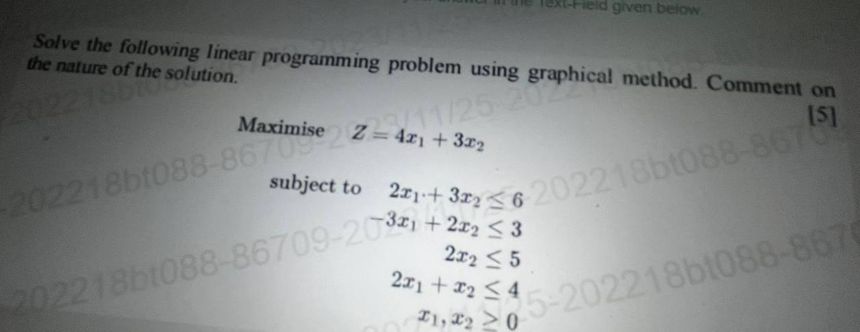 Solve the following linear programming problem using | Chegg.com