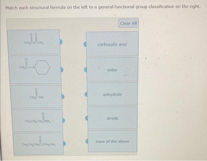 Solved Match each structural formula on the left to a | Chegg.com