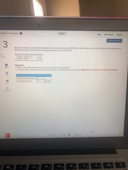 Solved Chapter 2 homework Help Save & Exit Submit Check my | Chegg.com