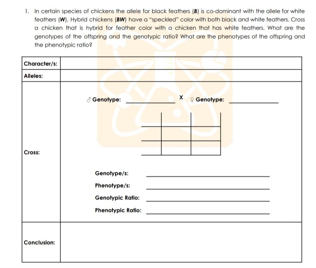 Solved 1. In certain species of chickens the allele for | Chegg.com