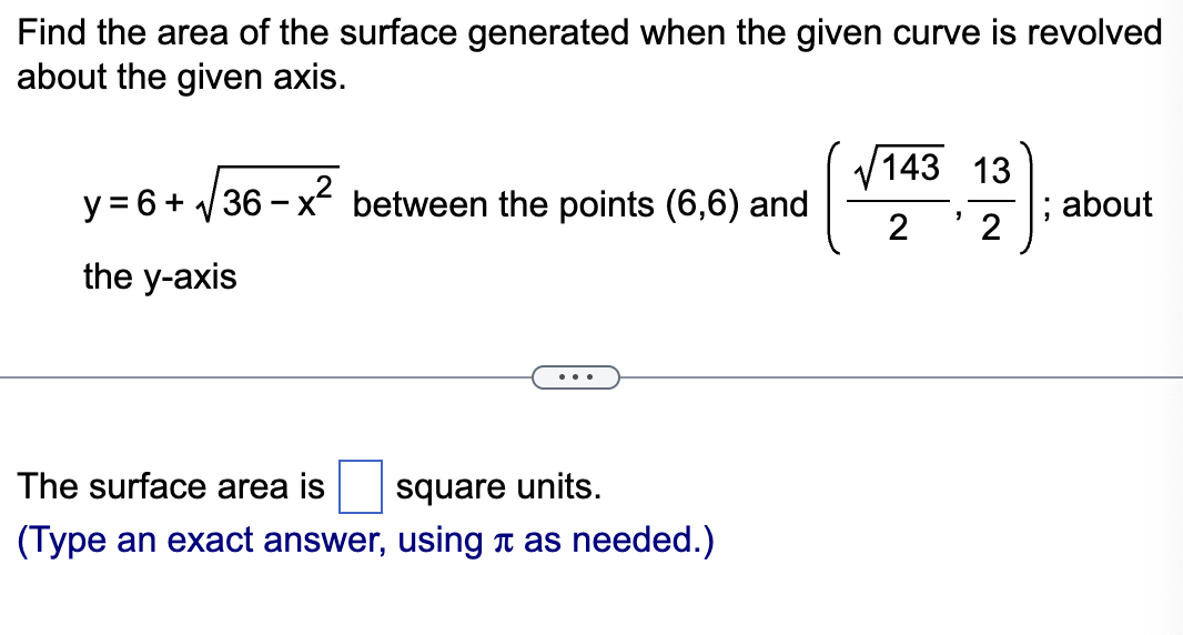 Solved Find the area of the surface generated when the given | Chegg.com