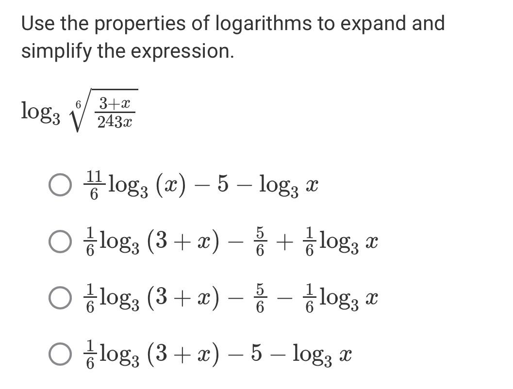 Solved Use the properties of logarithms to expand and | Chegg.com