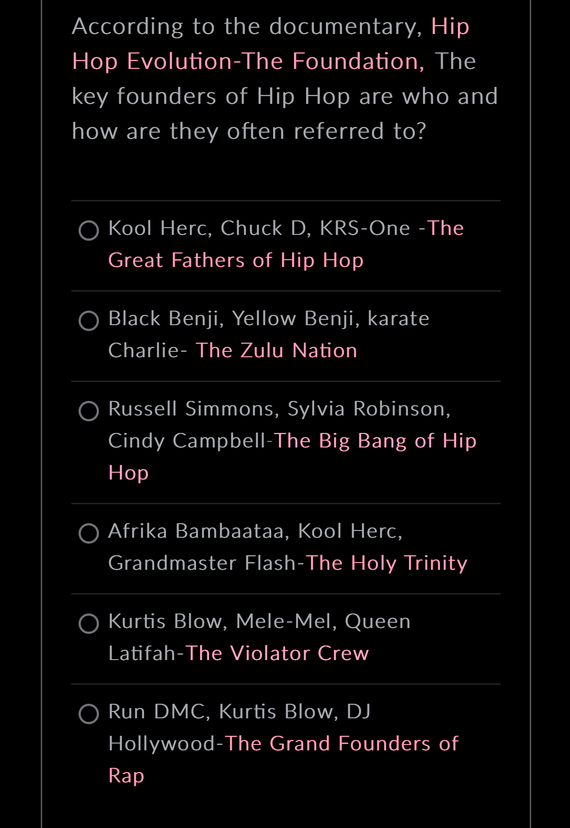 Solved According to the documentary, Hip Hop Evolution-The | Chegg.com