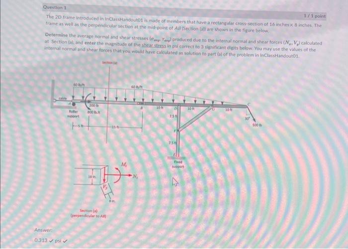 1/1 point The 20 frame introduced in inClassHandoutos | Chegg.com