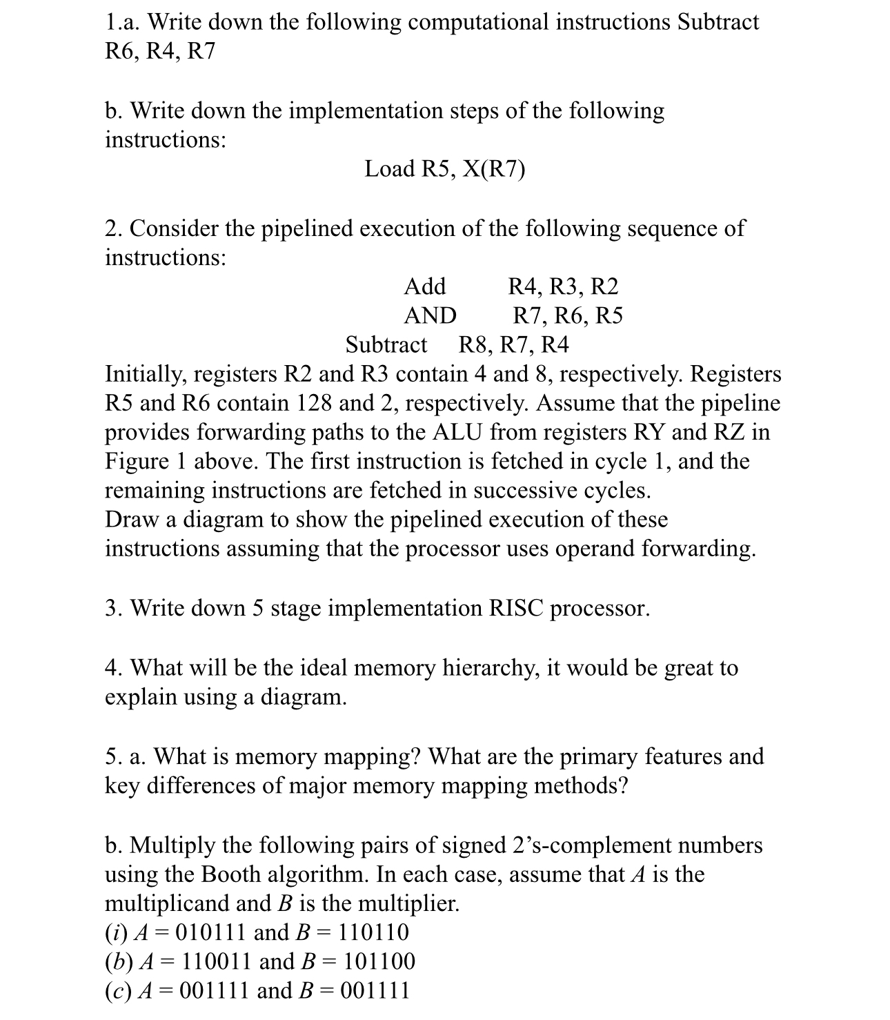 Solved 1.a. ﻿Write down the following computational | Chegg.com